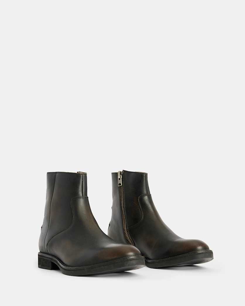 Lang Leather Boots Dark Brown | ALLSAINTS